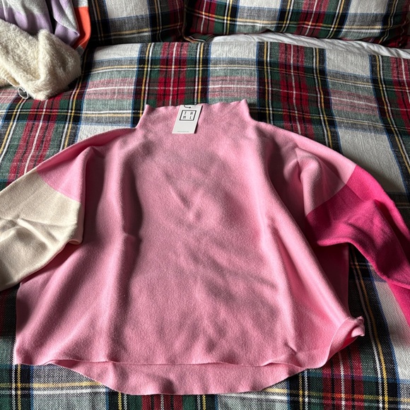 THML | Sweaters | Thml Pink And Cream Cowl Neck Sweater | Poshmark
